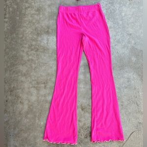 Pants & Jumpsuits | Hot Pink Flair Leg Pants Size Small | Poshmark